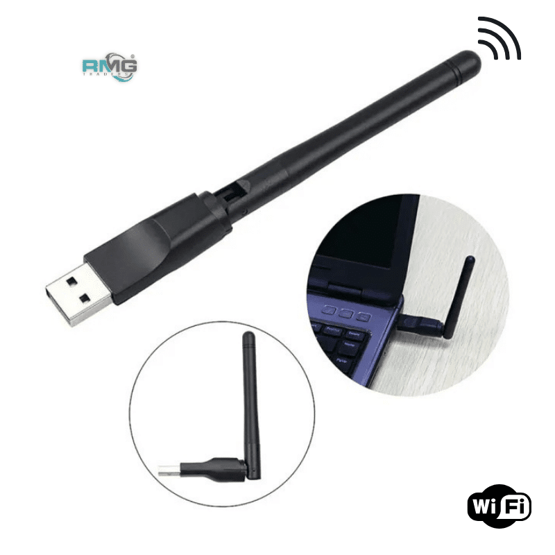 USB Dongle WiFi Wireless Adapter Receiver with Antenna for PC & Laptop ...