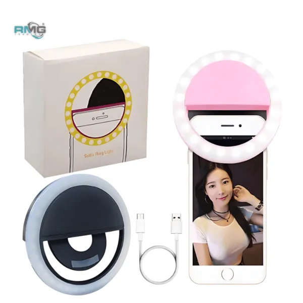 Selfie LED Ring Light – 36 LEDs for Mobile Phones, Clip-On Mini Ring ...